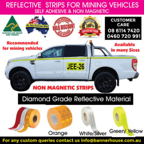 Vehicle Reflective Tape and Strip (Self Adhesive & Non-magnetic) Fluro ...