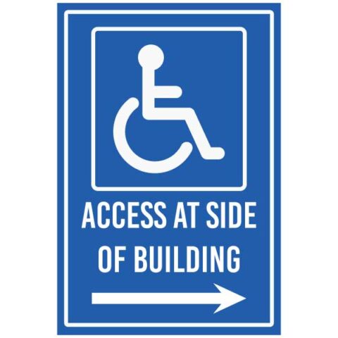 Access At Side Of Building Right Direction Sign - Banner House